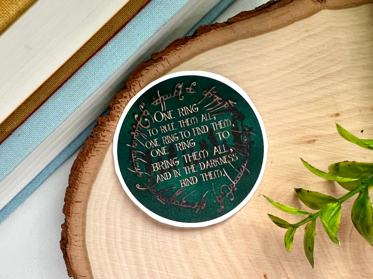 "One Ring" LOTR - Vinyl Sticker – The Simply Bookish Co.